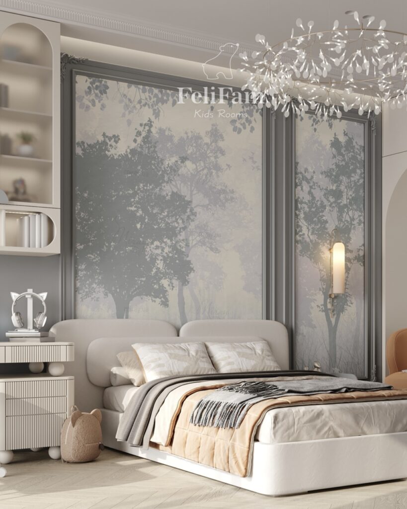 Gender-neutral room for a boy and a girl: modern design with unique ...