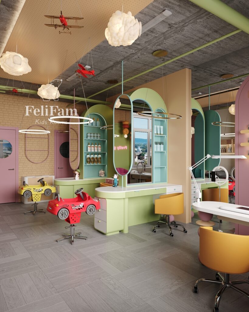 Design of a children's beauty salon that you fall in love with at first ...