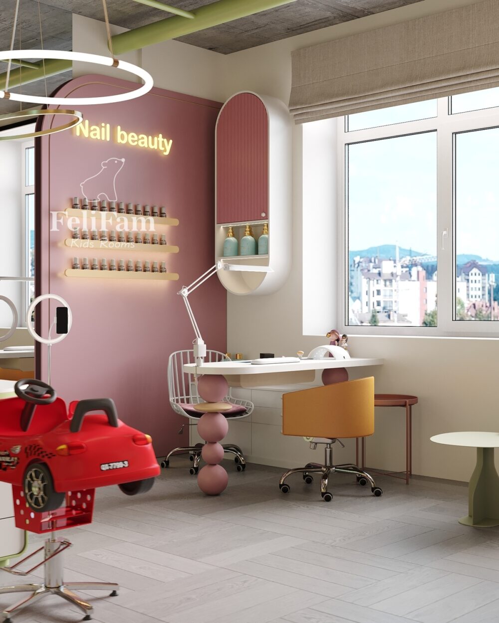 Design of a children's beauty salon that you fall in love with at first ...
