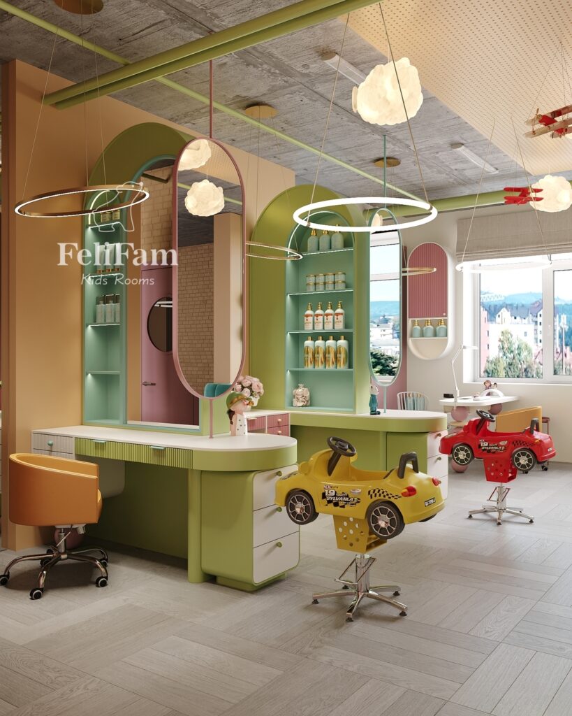 Design of a children's beauty salon that you fall in love with at first ...